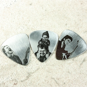 Custom Engraved Stainless Steel Guitar Pick: Personalized Photo Gift - Etsy