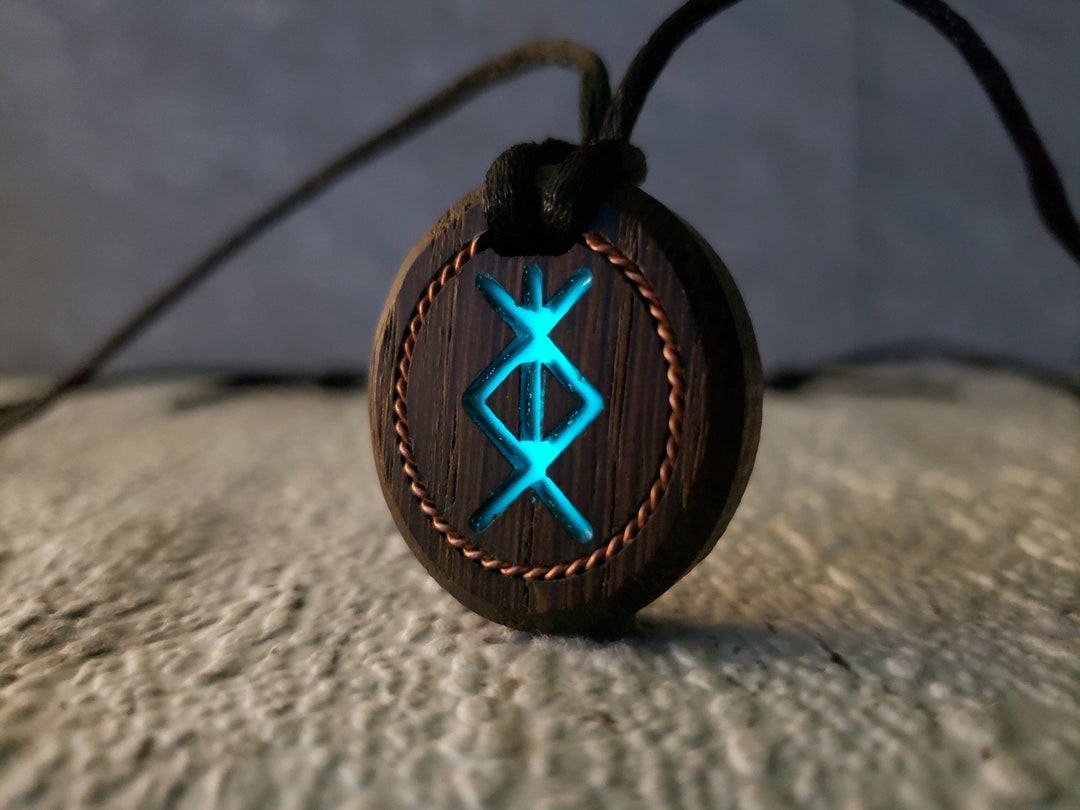 Viking Pendant With Glowing Protection Rune, Rune Nordic Necklace - Etsy