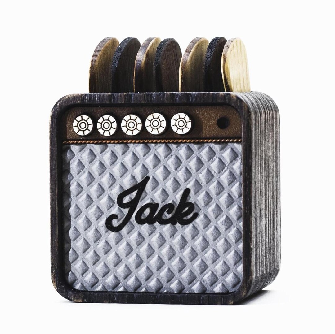 Amplifier Guitar Pick Holder: Personalized Natural Oak Wood - Etsy