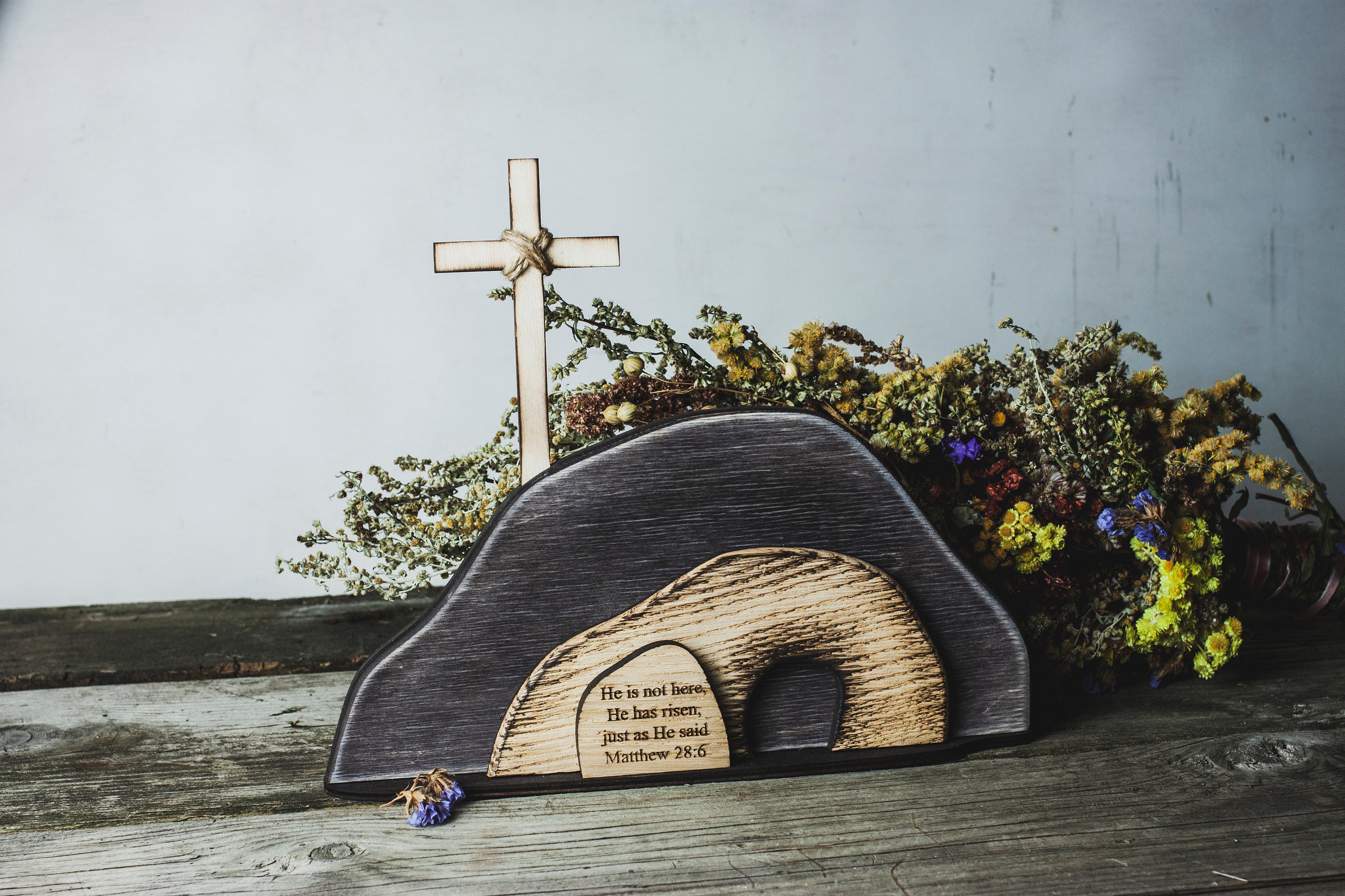 He is Risen Empty Tomb Easter Scene Christian Easter - Etsy