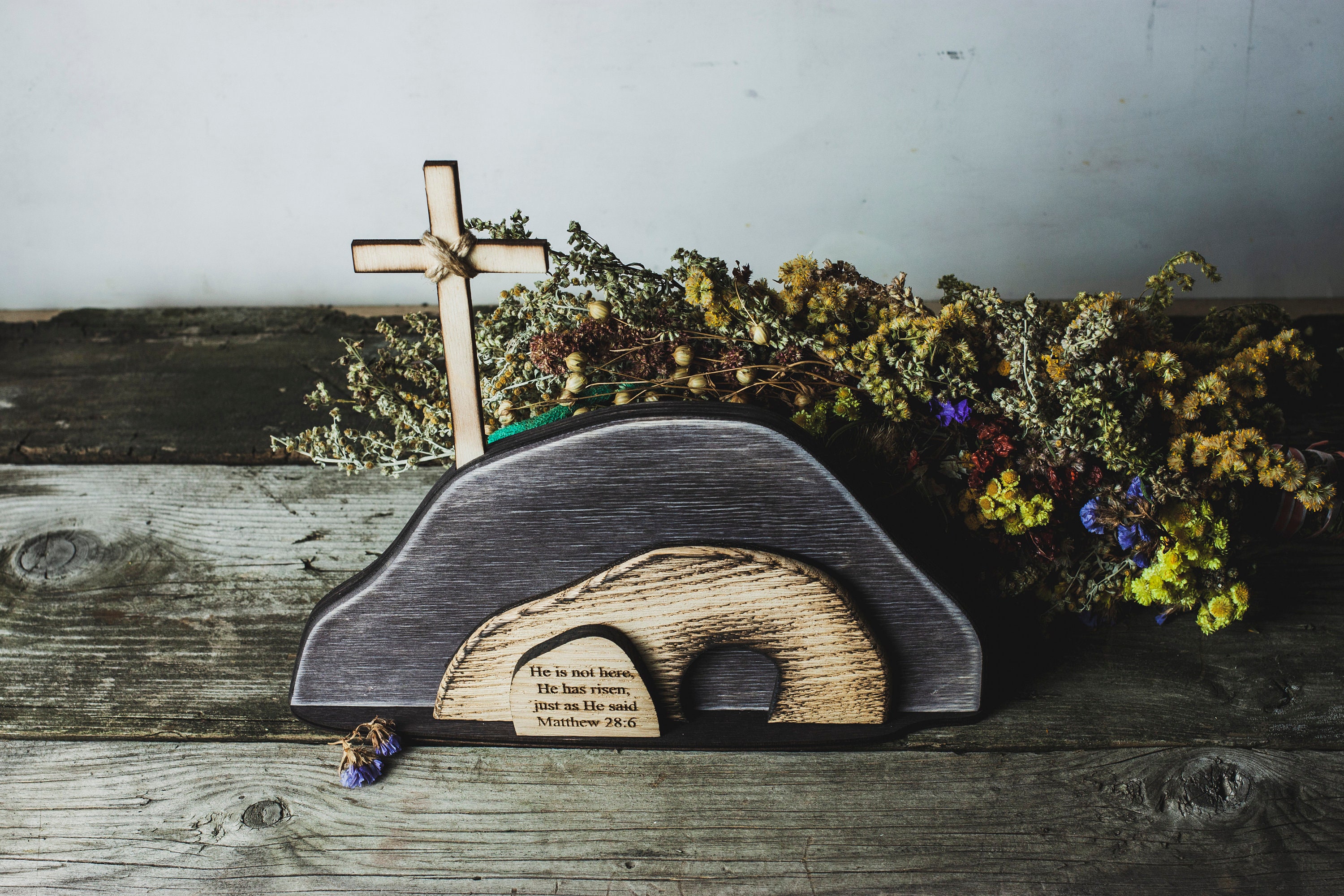 He is Risen Empty Tomb Easter Scene Christian Easter - Etsy