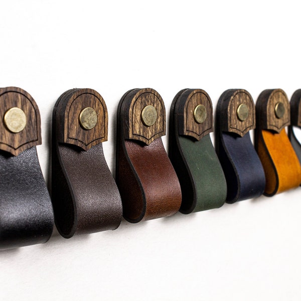 Leather Drawer Pulls - Etsy