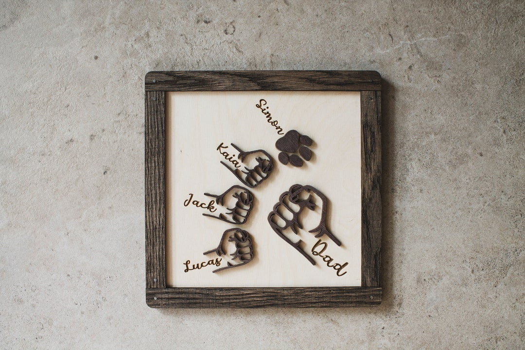 Dad Fist Bump, Fathers Day Gift From Son, Kids Framed Sign, Dad's ...