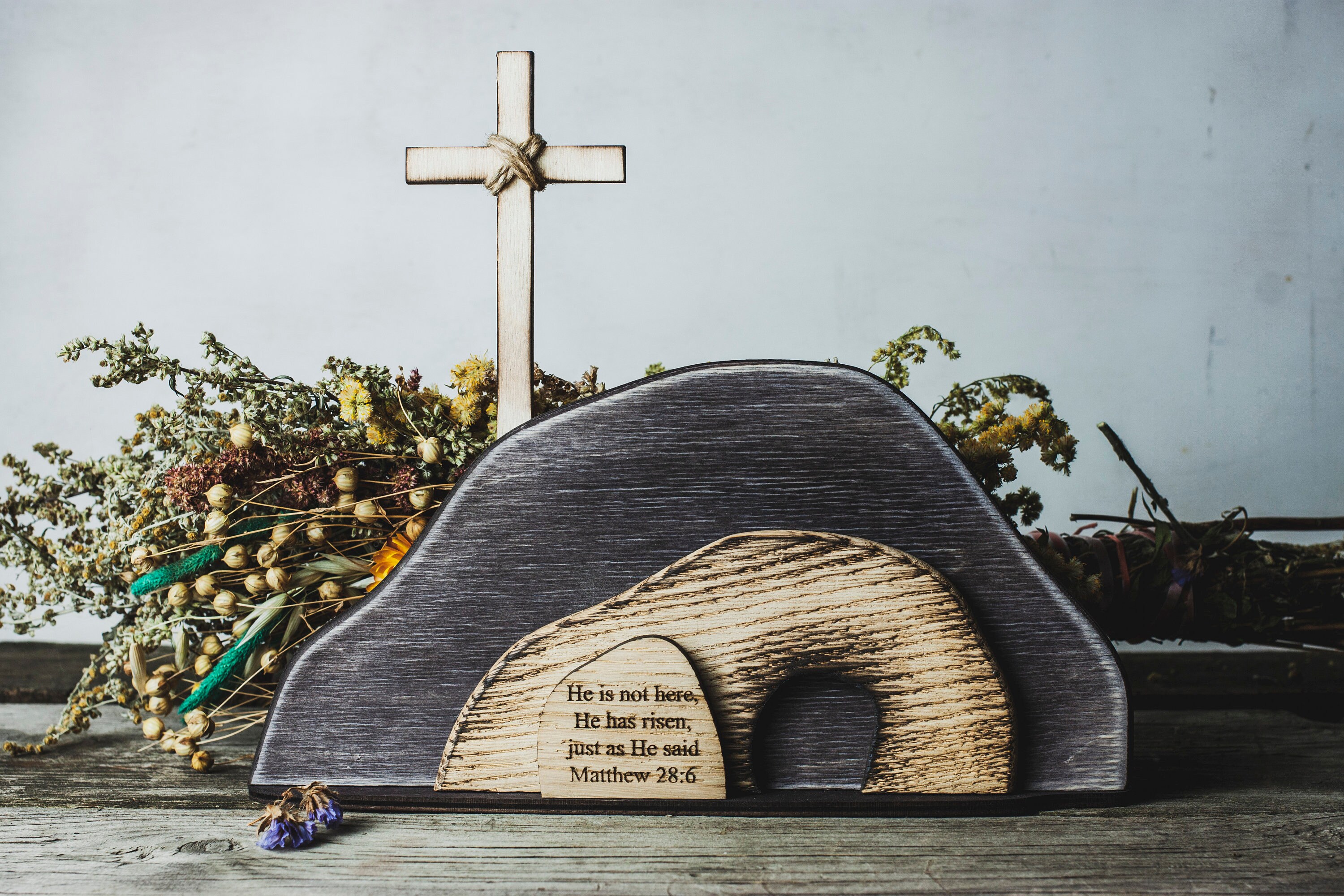 He is Risen Empty Tomb Easter Scene Christian Easter - Etsy