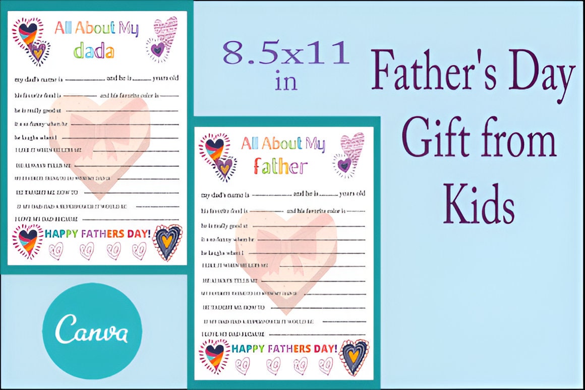 Father's Day Printable, Handprint Art Bundle, Fathers Day Gift, Fathers ...