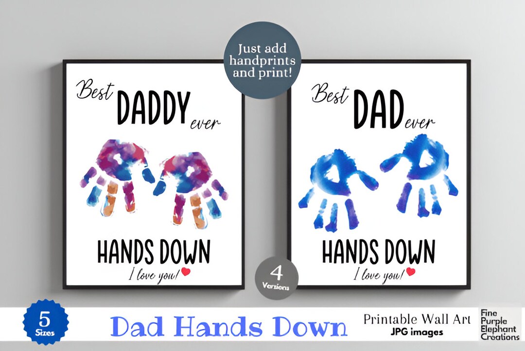 Father's Day Handprints Craft Best Dad, Father's Day Printable, Fathers ...