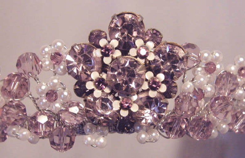 DISCOUNTED Tiara ~ Light Amethyst Swarovski Crystal ~ Something Old ...