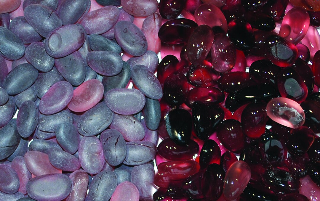 Purple Sea Glass Pebble, Decorative Pebble, Landscape Pebble - Etsy