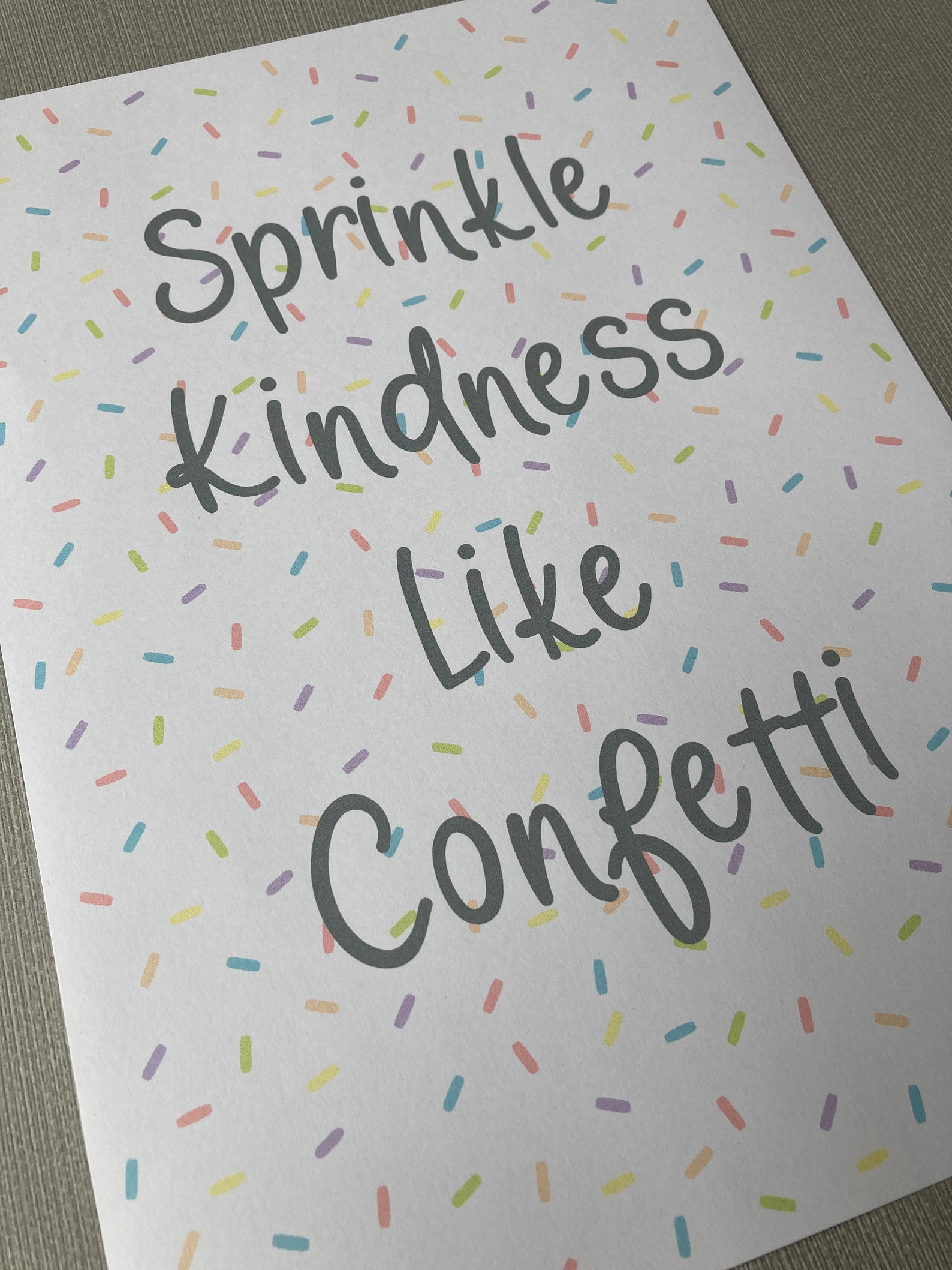 Sprinkle Kindness Like Confetti Wall Print A4 Size - Etsy