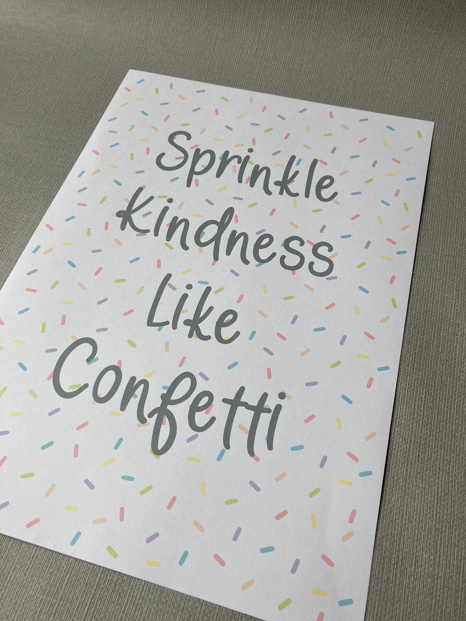 Sprinkle Kindness Like Confetti Wall Print A4 Size - Etsy