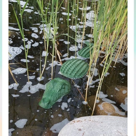 Floating Green Alligator Yard Decor. Pond Waterfall Lawn - Etsy