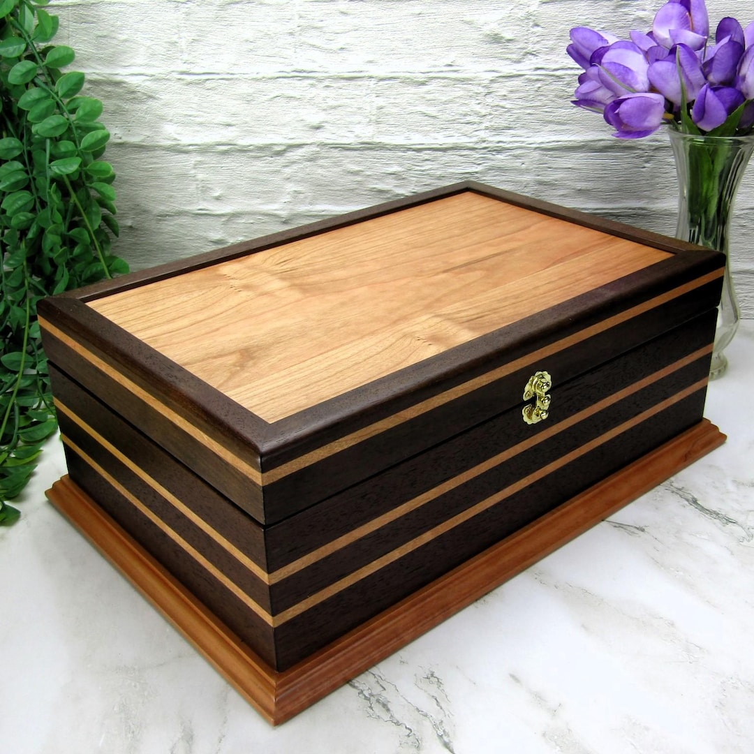 Exotic Wood Box With Lid Makes a Beautiful High End Jewelry Box or Gift ...