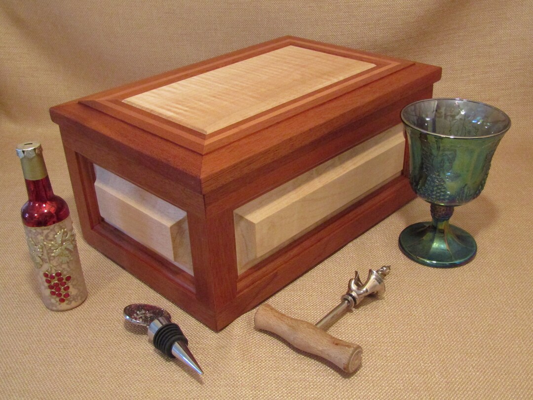 Exotic Wood Box With Hinge Lid Makes a Beautiful High End - Etsy
