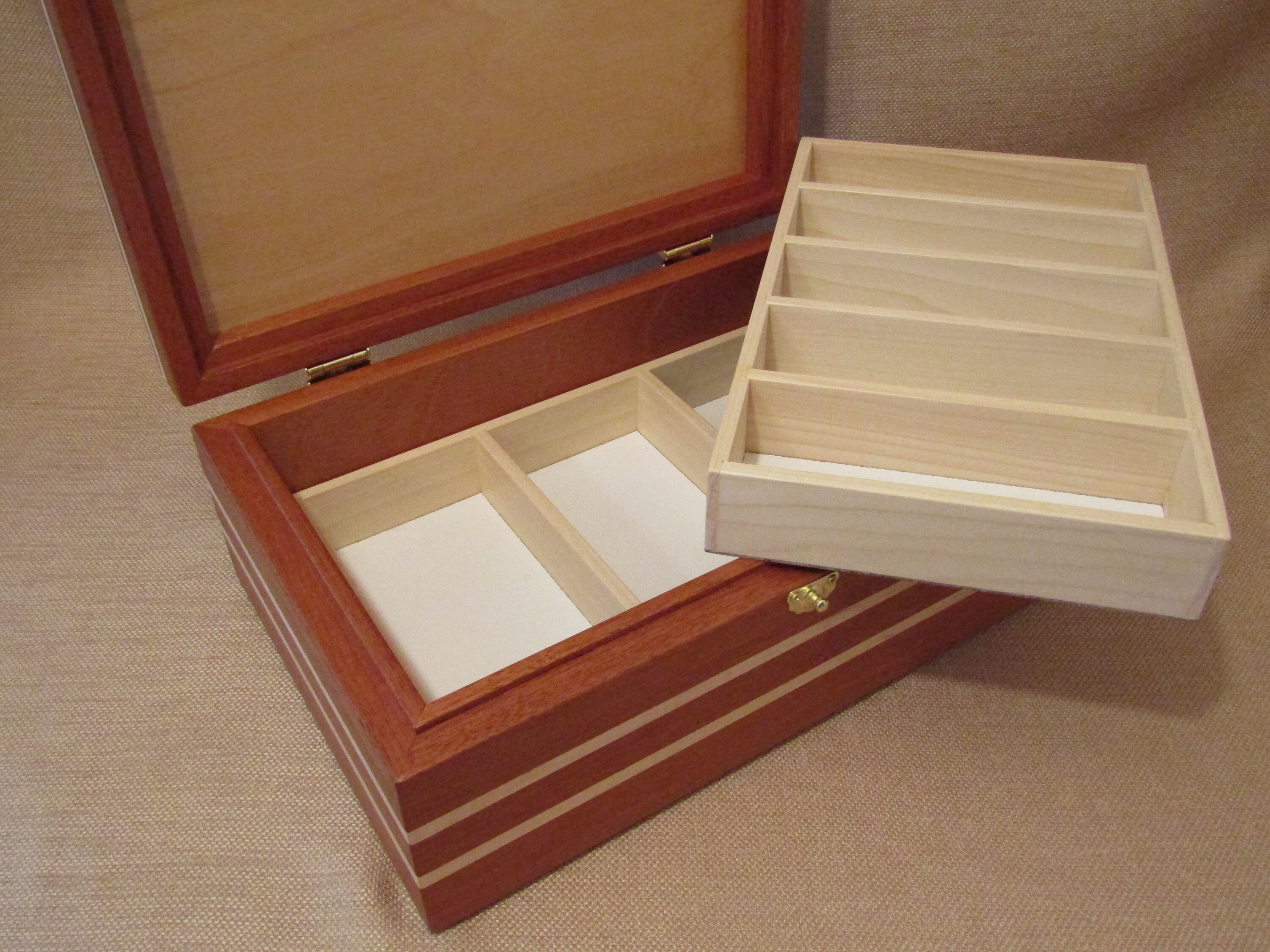 Beautiful Wood Box With Lid Handmade From Select Hardwood Makes a Fine ...