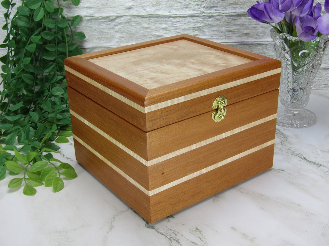 Beautiful Wood Box With Lid Handmade From Select Hardwood Makes a Fine ...