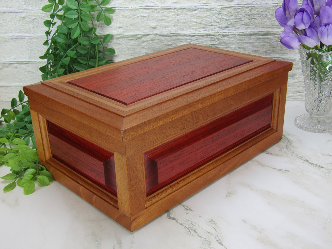 Exotic Wood Box With Lid Makes a Beautiful High End Jewelry Box or Gift ...