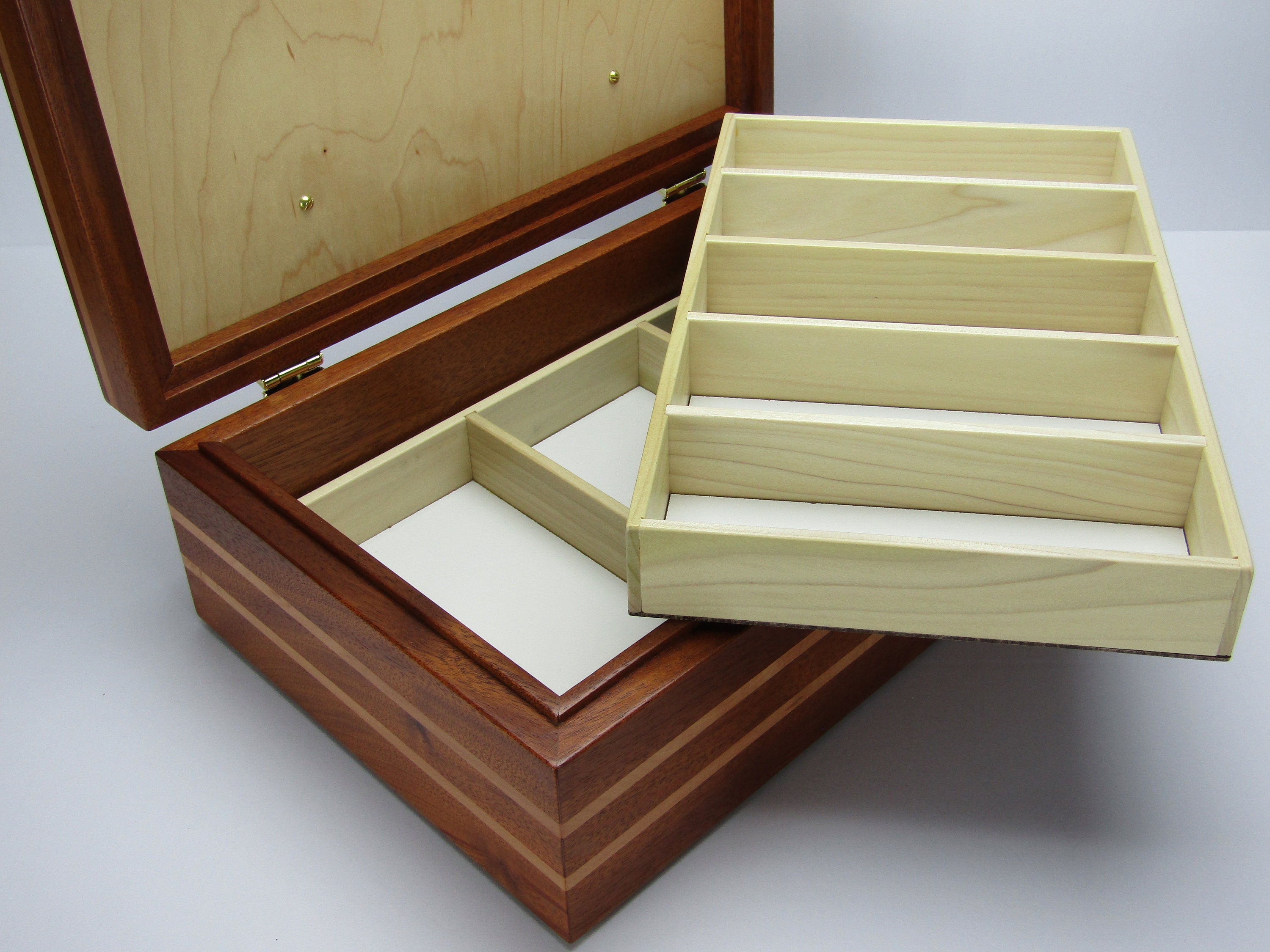 Exotic Wood Box With Lid Makes a Beautiful High End Jewelry Box or Gift ...