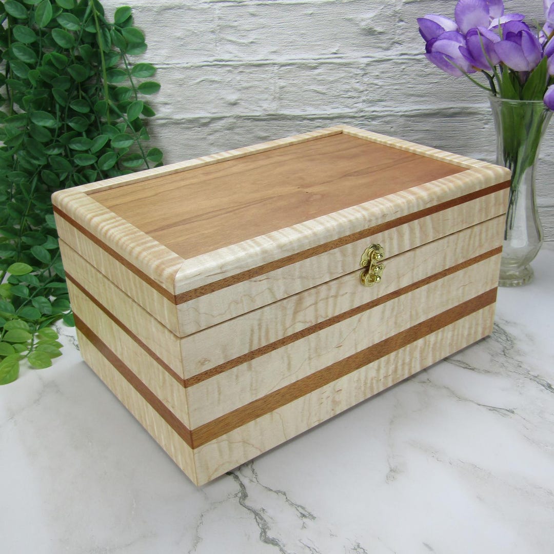 Beautiful Wood Box With Lid Handmade From Select Hardwood Makes a Fine ...