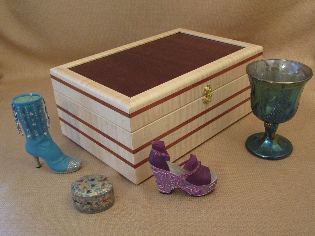 Exotic Wood Box With Hinge Lid Makes a Beautiful High End - Etsy