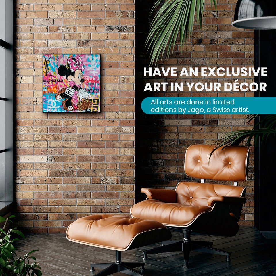 CRAZY GEORGE Minnie Fashionista Framed Wall Art Minnie Mouse | Etsy