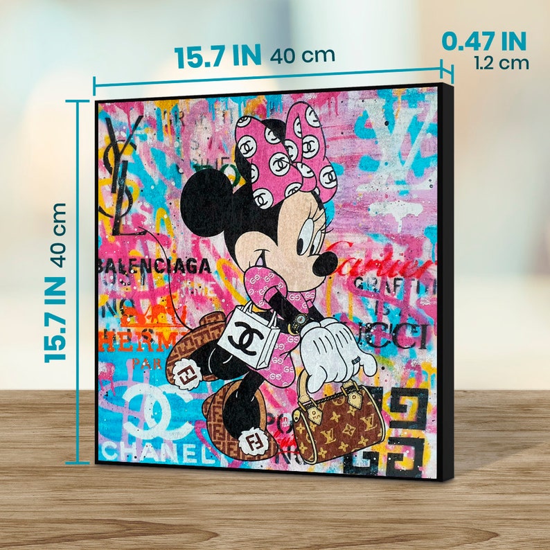 CRAZY GEORGE Minnie Fashionista Framed Wall Art Minnie Mouse | Etsy