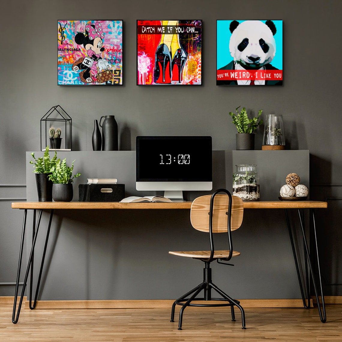 CRAZY GEORGE Minnie Fashionista Framed Wall Art Minnie Mouse | Etsy