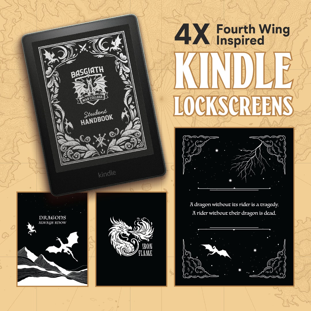 Fourth Wing Kindle Lock Screen Screensaver .epub File Digital Download ...