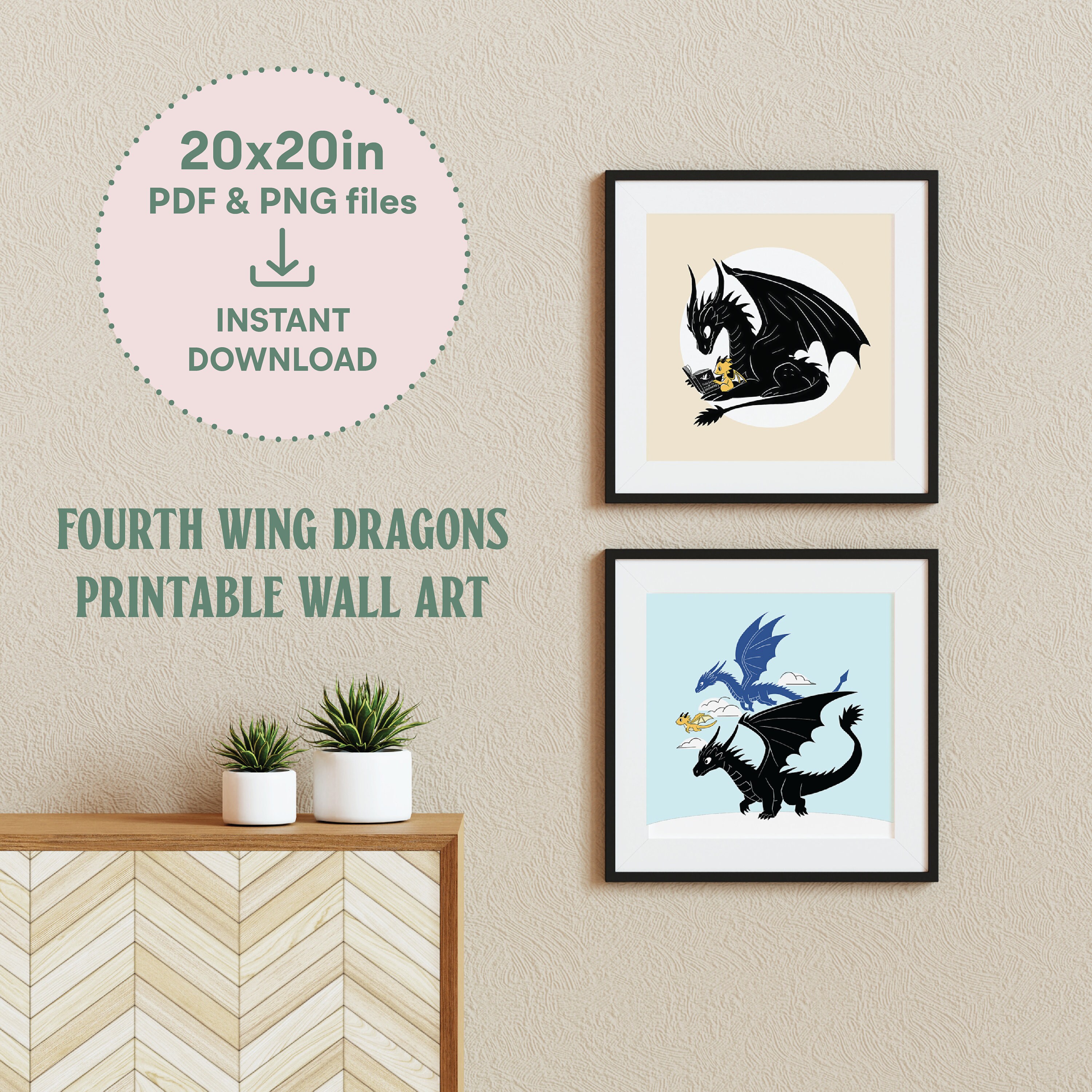 Fourth Wing Dragons Printable Artwork. Cute Tairn, Sgaeyl and Andarna ...