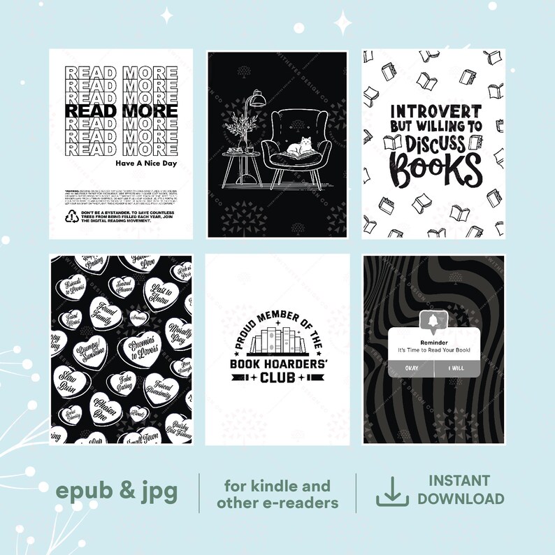 10 Kindle Lock Screen Screensaver Reading Theme .epub File Digital ...