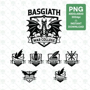 Fourth Wing PNG Instant Downloads. Basgiath War College Crest Badge ...