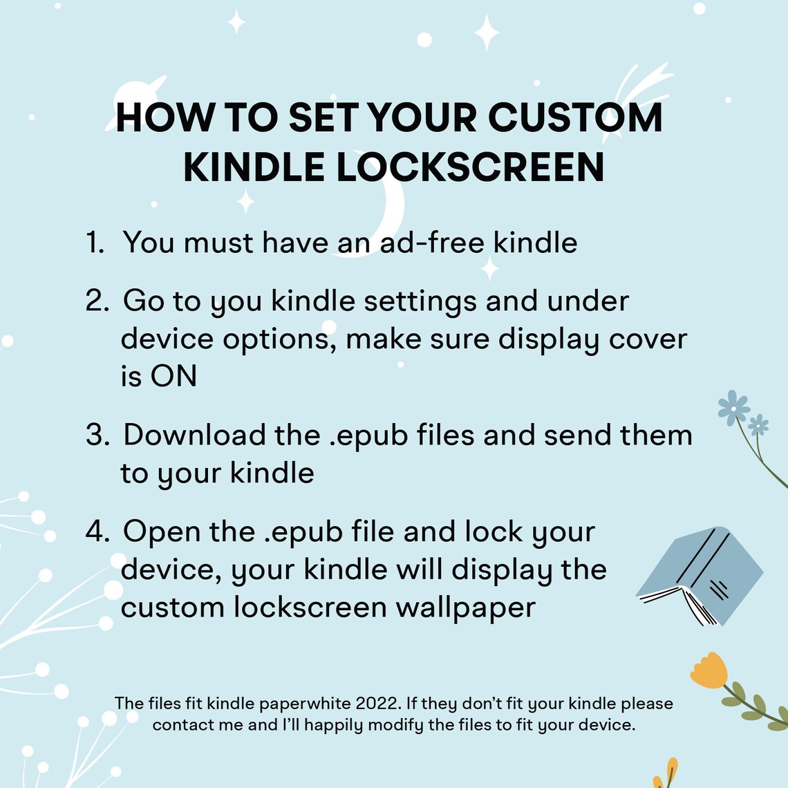 10 Kindle Lock Screen Screensaver Reading Theme .epub File Digital ...
