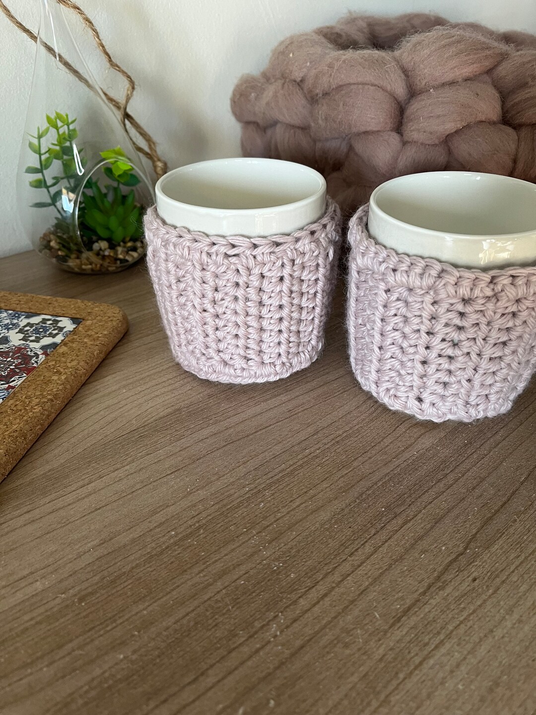Cache Mug Cup Crochet Wool Covers Cozy Mug Tower Cozy Cup Protects Mug ...