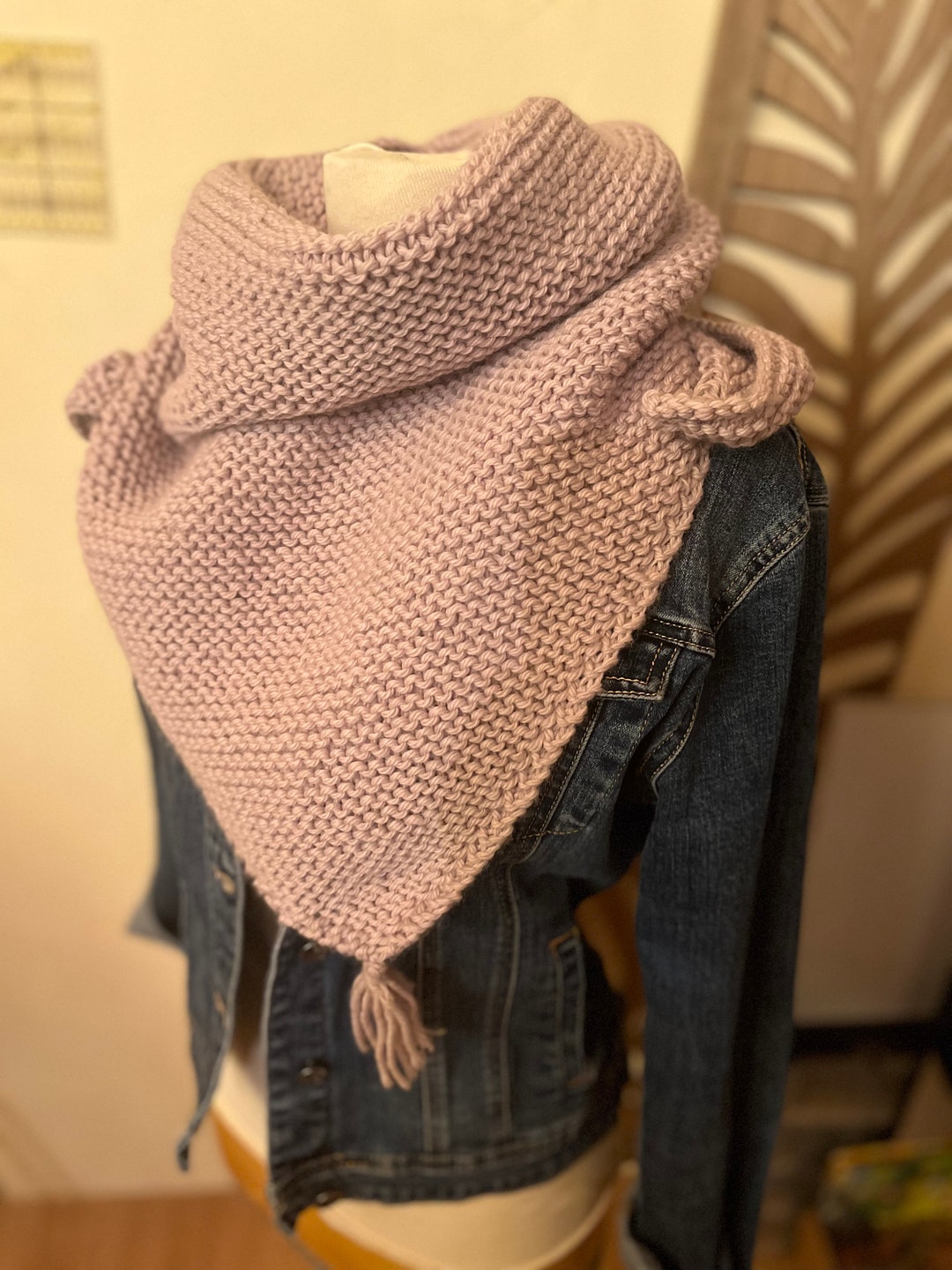 Hand Knitted Wool Shawl Knitted Scarf Shawl Trendy Shoulder Warmer ...