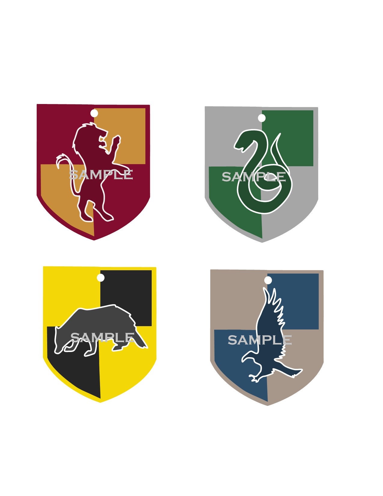Instant Download Hogwarts House Crests Decorations - Etsy