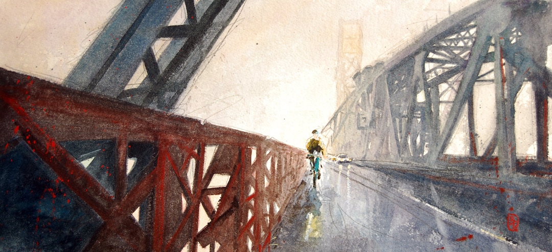 Leinwand Panel Art Print Hawthorn Bridge Portland Oregon, Limitierte ...