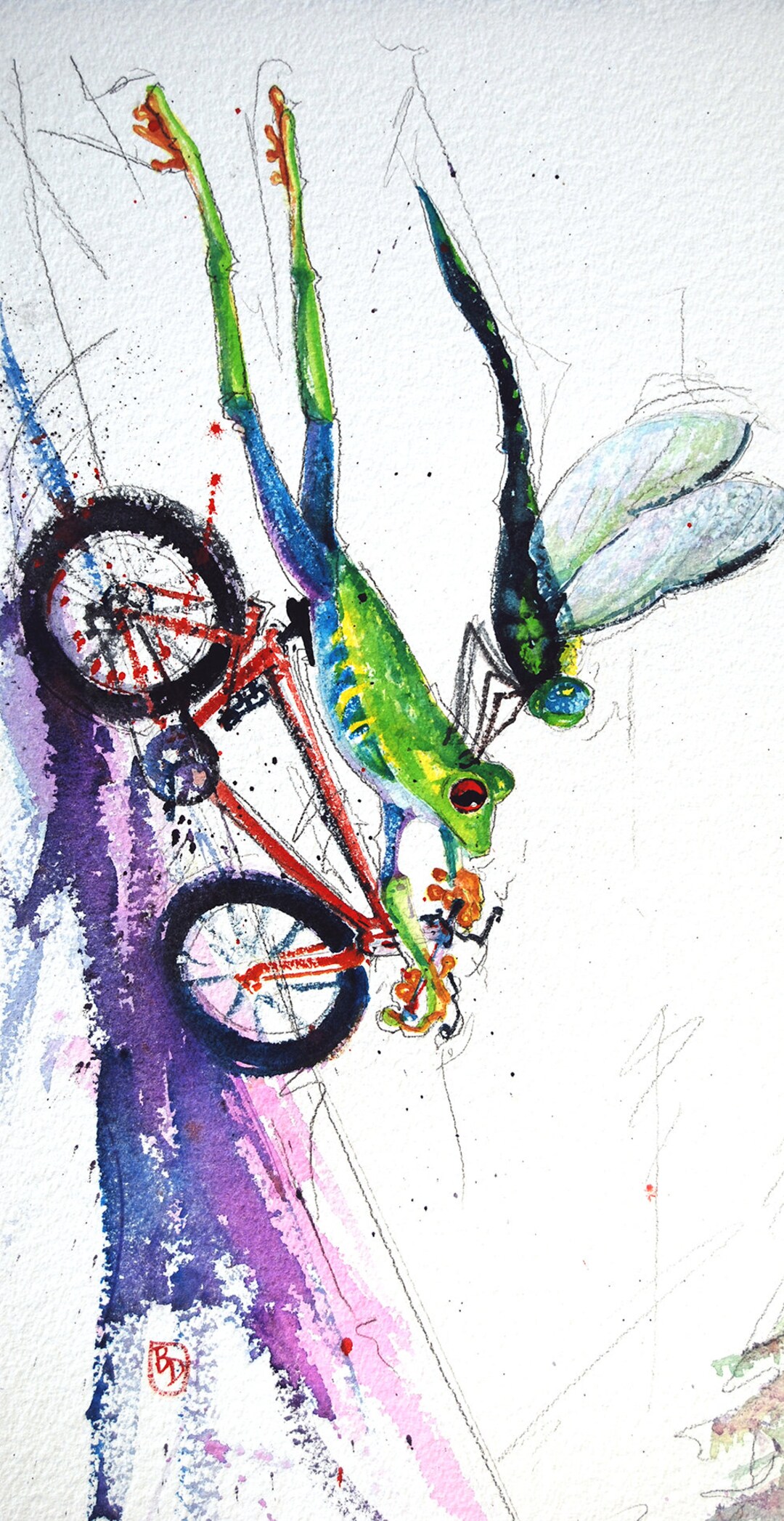 Whimsical Frog Art, "ohh Shhh..." Fun Art - Etsy