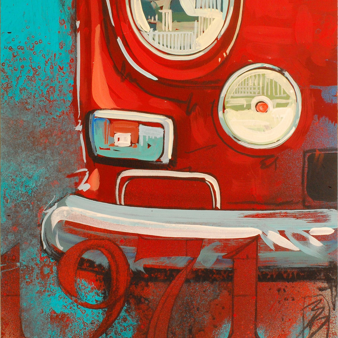 Art Print- Vintage Bus - Etsy