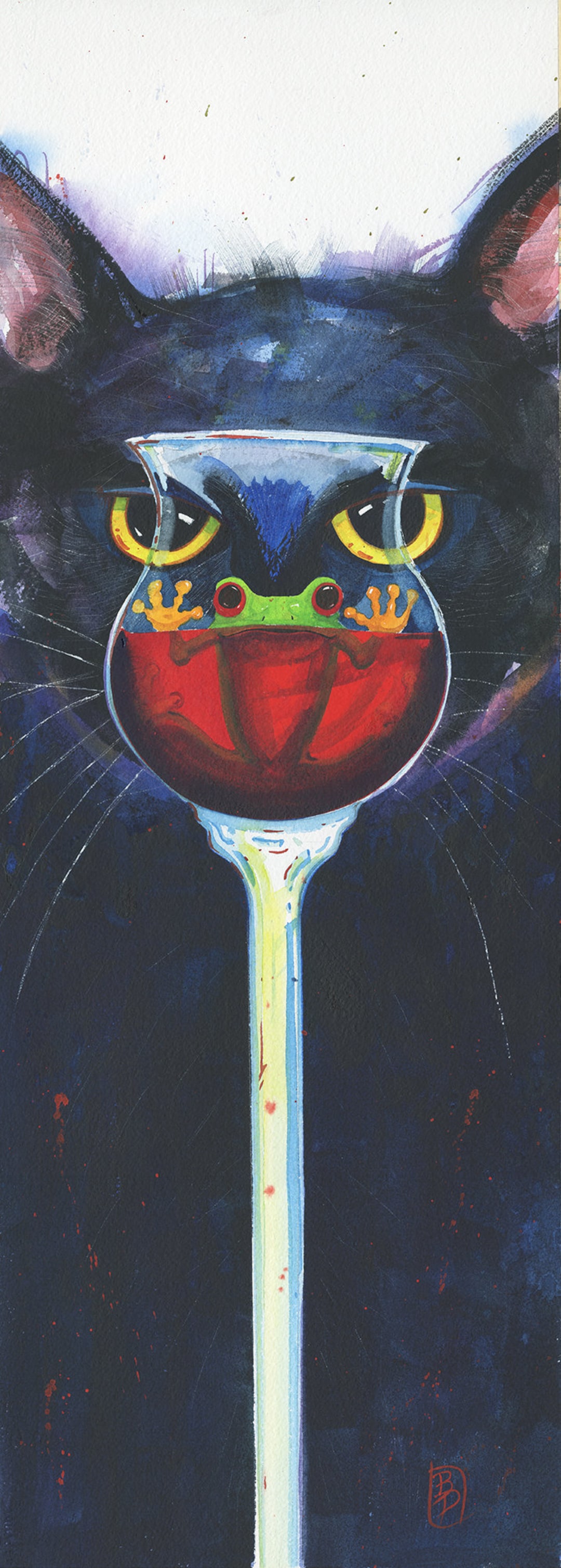 Paper Art Print-wine, Cats "what Cat" Whimsical Cats and Wine - Etsy