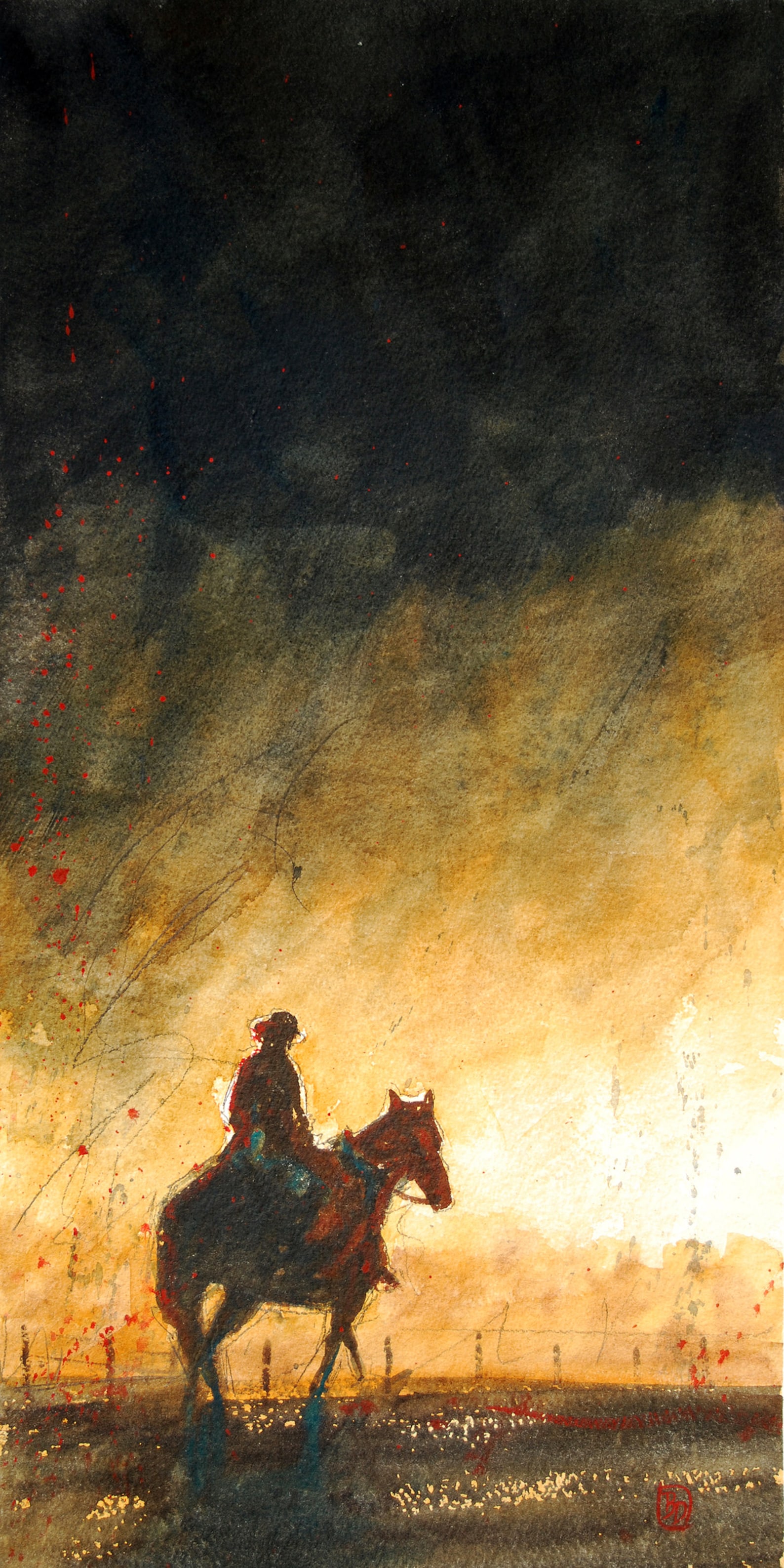 Canvas Panel Art Print Western Art Cowboy at Sunset - Etsy