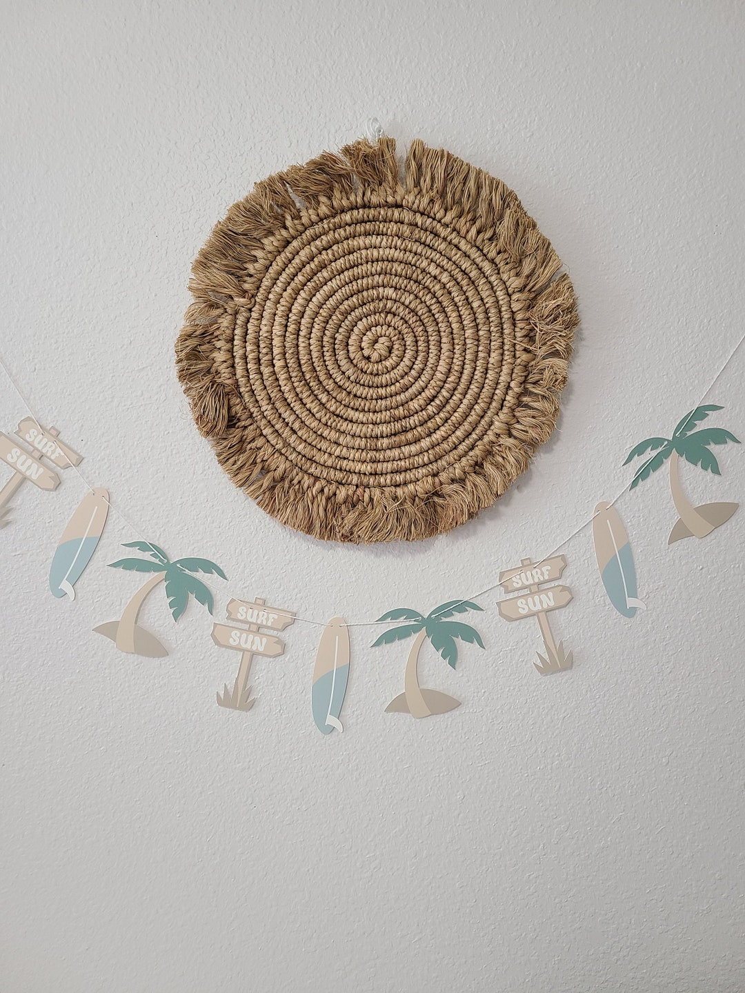 Surf and Palm Garland / Retro Beach Themed Garland / Beach Party Decor ...