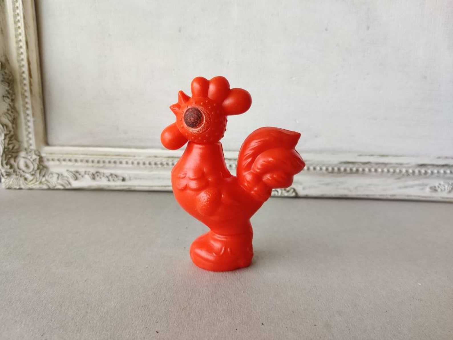 Vintage Red Plastic Rooster Toy: Soviet-era Embossed Decor - Etsy
