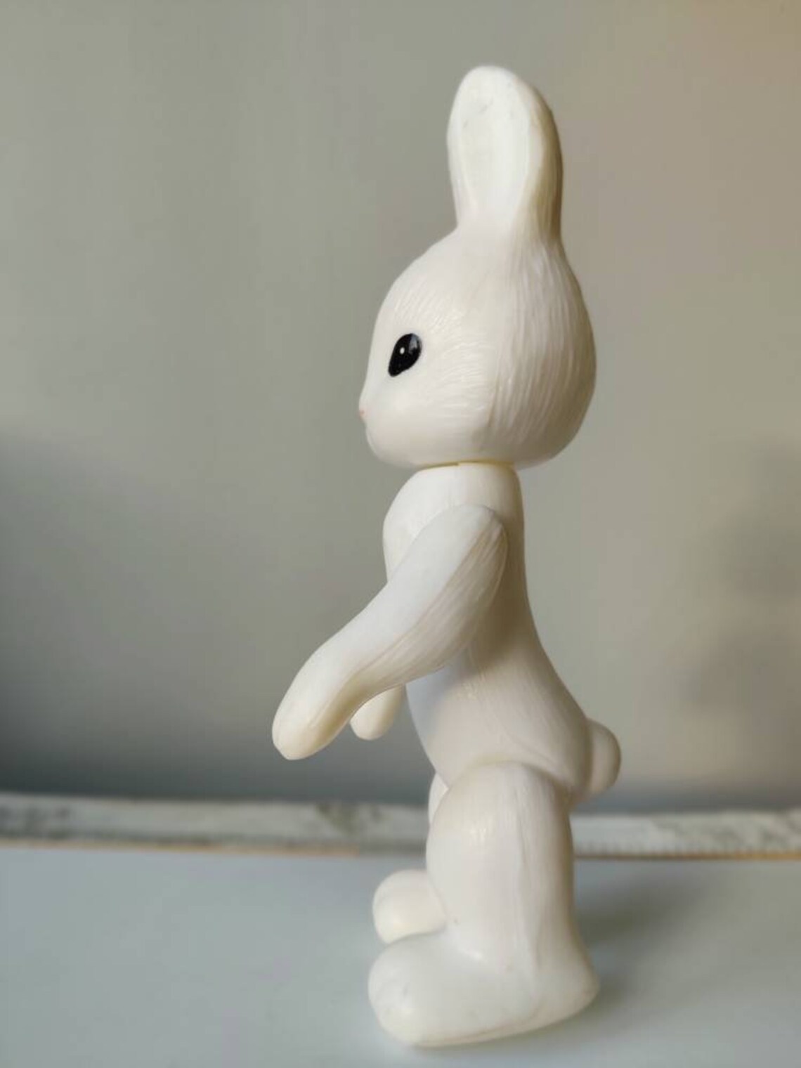 White Vintage Plastic Movable Bunny Toy Soviet Era - Etsy