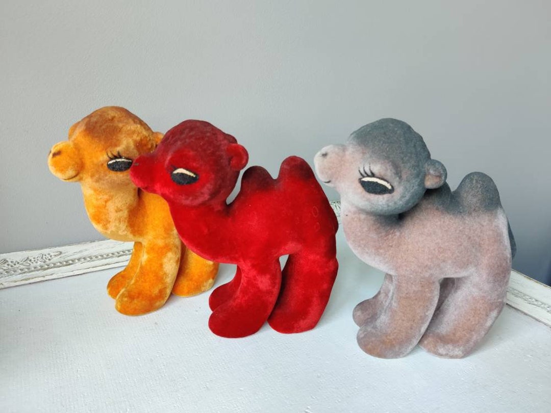 Vintage Flocked Foam Rubber Camel Toys, Soviet-era Collection, 1975 ...