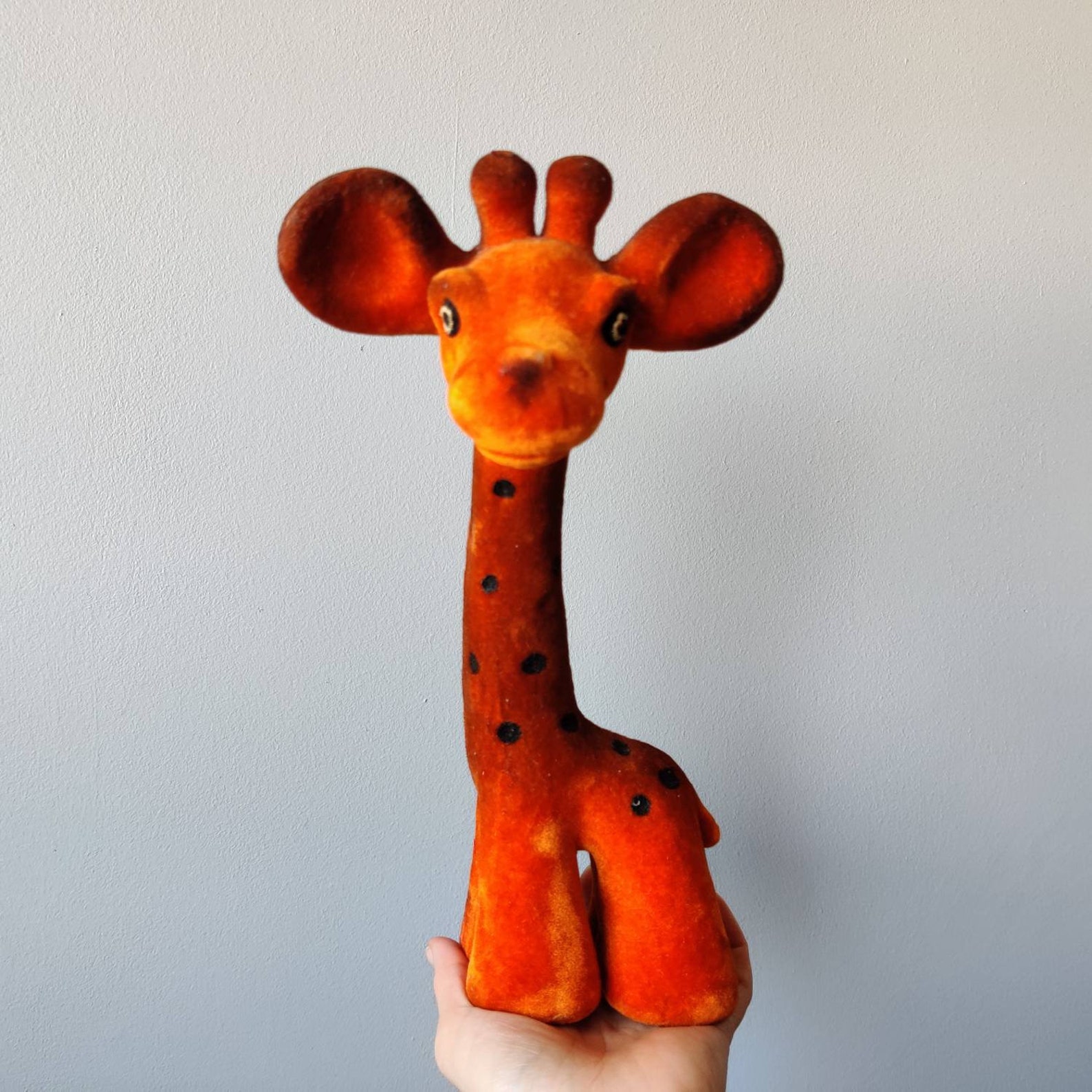 Unused Vintage Giraffe, Soviet Era Flocked Foam Rubber Toy, Late 70's ...