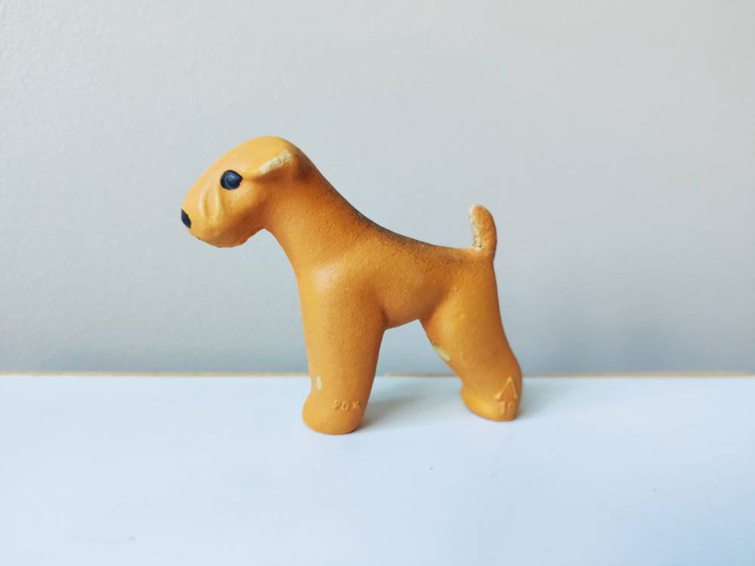 Antique 1960s Soviet-era Tiny Rubber Fox Terrier Dog Toy, Collectible ...