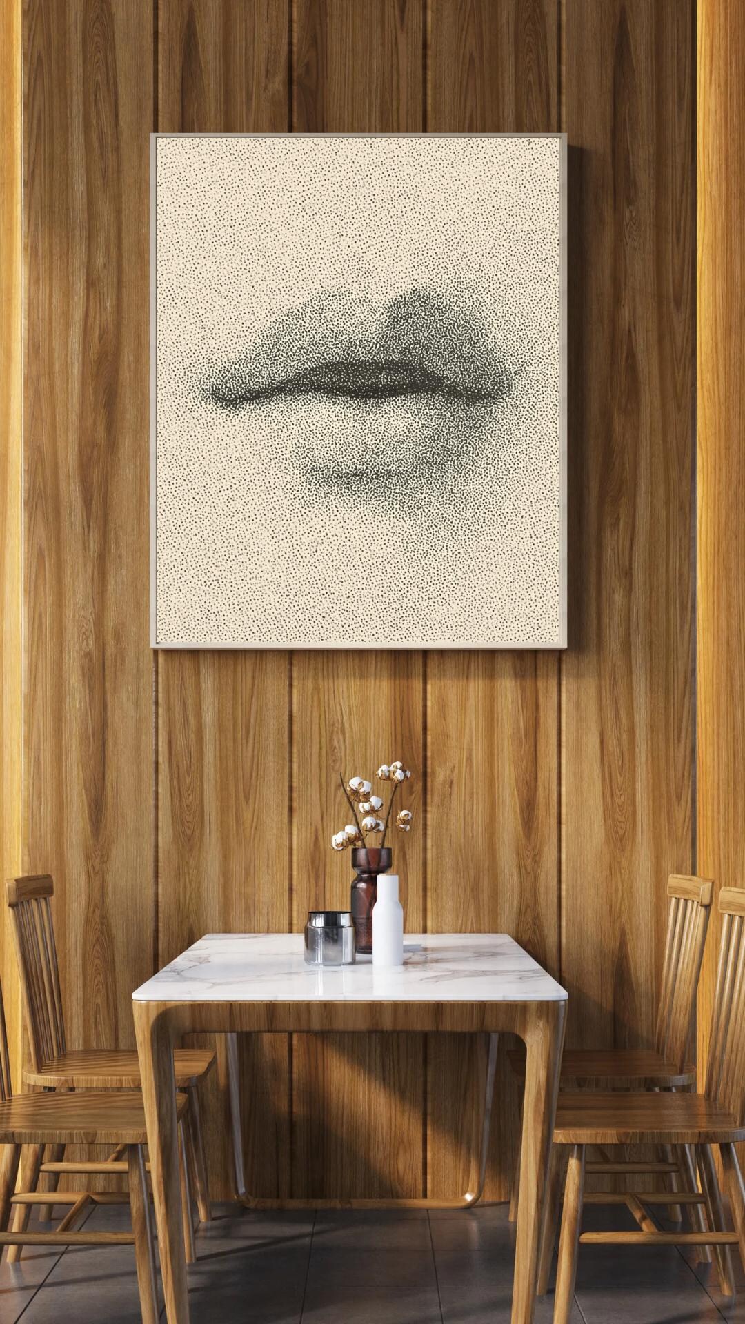 Minimalist Lips Illustration Poster | Line Art Digital Wall Print ...