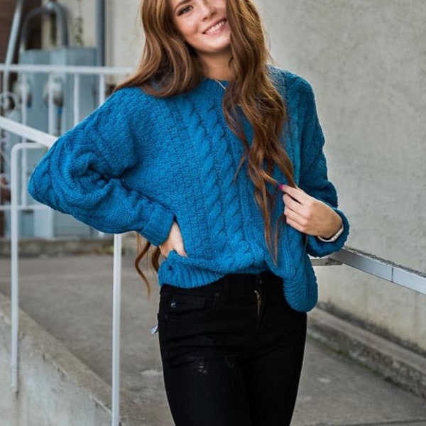 Royal Blue Chunky Sweater - Etsy