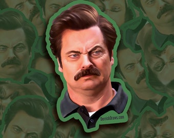 Ron Swanson Sticker | Etsy