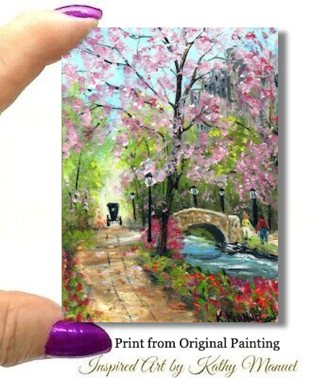 Unique Original Art Print From Painting, Vintage Decor Miniature Small ...