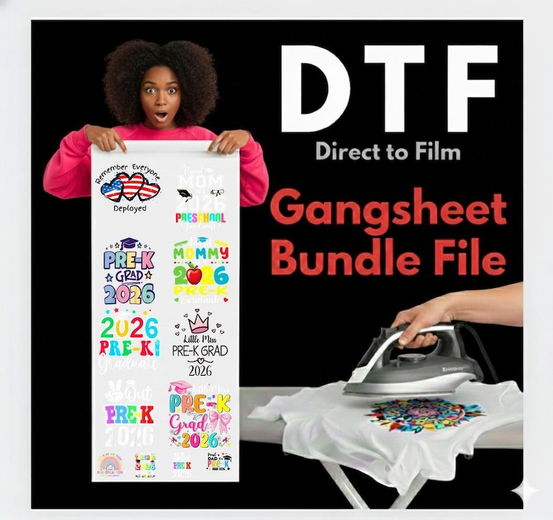Pre K Graduation 2026 DTF Transfer, Kindergarten Shirt Design, Kids ...